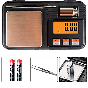 Digital Scale, Lan Sheng 200g x 0.01g Gram Scale with Pocket Size, 50g Calibration Weight,6 Units Conversion, LCD Back-Lit Display, Use for Jewelry/Gold/Food/Powder/Spice(Battery Included)