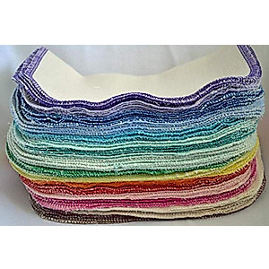 2 Ply Organic Birdseye Washable Baby Wipes 8x8 Inches Set of 20 Rainbow Assortment