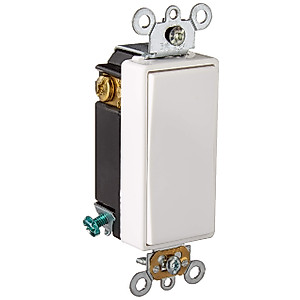 Leviton 56081-2W 3-Amp 24-Volt Decora Plus Rocker Double-Throw Ctr-OFF Momentary Contact Single-Pole AC Quiet Switch, White
