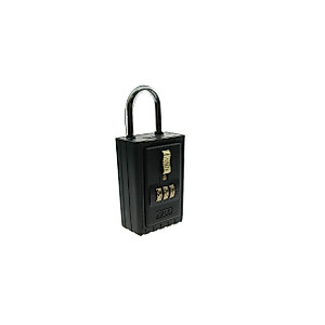 NU-SET Lock | 3 Digit 26-Alpha Combination Lock Box | Keyed Shackle Key Storage Lock Box | Home Improvement & Door Hardware (Black)