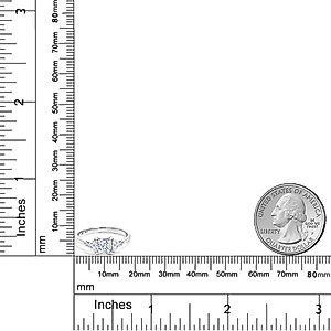 Gem Stone King 10K White Gold White Moissanite Engagement Ring | 1.12 Cttw | Princess Center 5MM | Trillion 3.5MM | 3 Stone Wedding Anniversary Promise Ring For Women (Size 7)