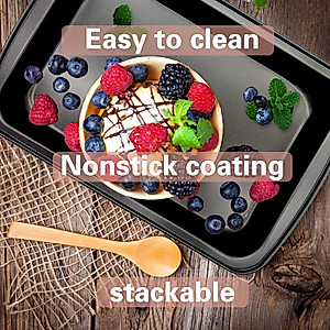 PINVNBY Baking Pans Set,Nonstick Bakeware Set with Baking Sheet, Muffin Pan, Round Cake Pan, Pizza Pan, Kitchen Oven Pan Baking Sheet Set, Complete Carbon Steel Bakeware Set (3 Pieces)