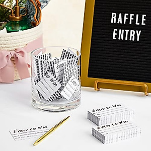 200-Pack Enter to Win Cards, 3.5x2 White Entry Form Raffle Tickets Slips for Fairs, Contests, Ballots, Carnivals, Drawings, Auction Events, Prize Games, Fundraisers