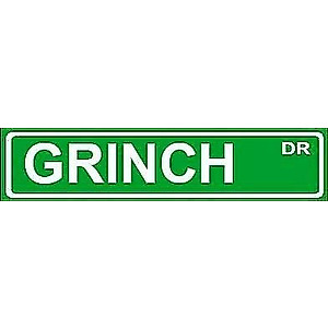 Streets Signs ST AVE DT Grinch Vintage Wall Decoration Home Garden Kitchen Art Sign 4x16 inch