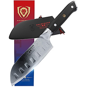 Dalstrong The Shogun Series Santoku Knife 5" Bundled with Premium Whetstone Kit (#1000/#6000 Grit)
