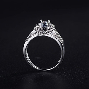 YAZILIND Retro Women Platinum Plated Geometrical Cubic Zirconia Wedding Engagement Band Ring Size 9