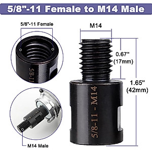 Saipe 2Pcs Angle Grinder Converter Adapters 5/8"-11 Female to M14/M10 Male, Angle Grinder Attachments Adapter Interface Connector Thread Adapter for Angle Grinder Polisher Drill Bit Connecting Tool