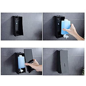 Soap Dispenser Liquid Dispenser Liquid Distributor Wall-Mounted Toilet Shampoo Shower Gel Box Hotel Foam Dispenser Pressor Bathroom Lotion Dispenser (Color : Silver)