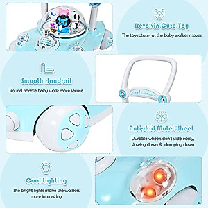 INFANS Baby Walker for Boys Girls, Activity Push Walker for Infants, Kids Early Educational Activity Center with Lights& Music, Learning Walking for Infants and Toddlers Over 12 Months (Blue)