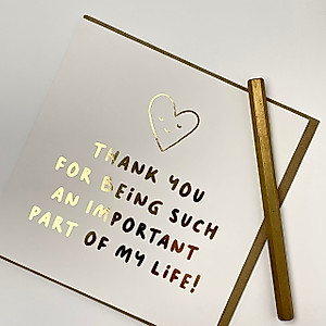 Old English Co. Cute Special Friendship Thank You Card - 'Important Part of My Life' Appreciation Greeting Card for Family and Friends - Grateful For Support and Help | Blank Inside with Envelope