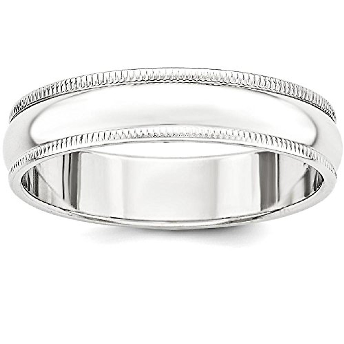 IceCarats 925 Sterling Silver 5mm Half Round Milgrain Plain Classic Wedding Band Ring Size 9.00