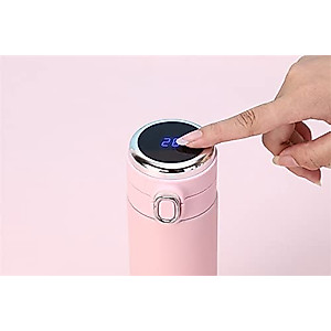 GABERG Water Coffee Bottle Double Wall Vacuum Insulated Bottle Smart with Led Temperature Display (Beige)