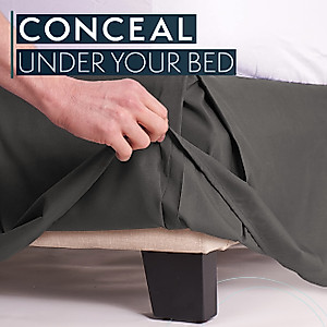 HC Collection Twin Bed Skirt, Soft Microfiber Box Spring Cover, 14" Inch Drop Bed Skirt Twin Bed, Wrinkle & Fade Resistent - Gray