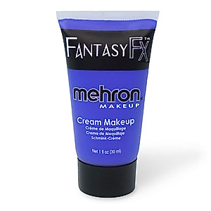 Mehron Makeup Fantasy FX Cream Makeup | Water Based Halloween Makeup | Blue Face Paint & Body Paint For Adults 1 fl oz (30ml) (Blue)