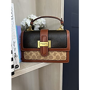 Small Crossbody Bags For Women - Leather handbag - Satchel Shoulder Bag - Fashion Design -Gold clasp - Multifunctional (Black)