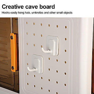 GIFZES Closet Organizers and Storage with Lids and Doors, 4 Tier Plastic Storage Bins Organizer, Collapsible Stackable Storage Bins with Wheels, Folding Storage Box for Closets White