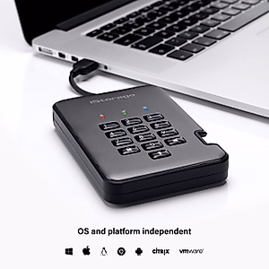 iStorage diskAshur PRO2 SSD 256GB |Secure Solid State Drive | FIPS Level 3 certified | Password protected | Dust/Water-Resistant | Hardware encryption