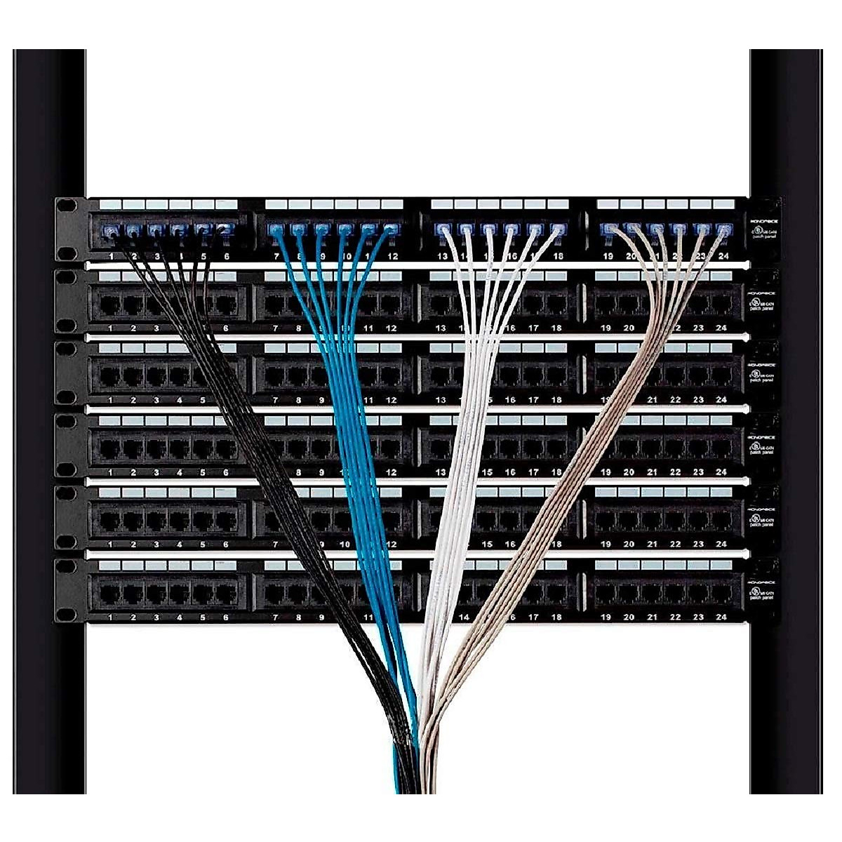 Monoprice Cat6A 50ft Blue 10-Pk Patch Cable UTP 30AWG 10G Pure Bare Copper Snagless RJ45 SlimRun Series Ethernet Cable