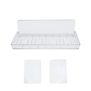 Meprotal Wall Mounted Shower Caddy Adhesive Shower Shelves Clear Plastic Shower Organizer for Bathroom Storage Shampoo Organizer Makeup Organizer (2 Pack, 9.3" x 4.17")