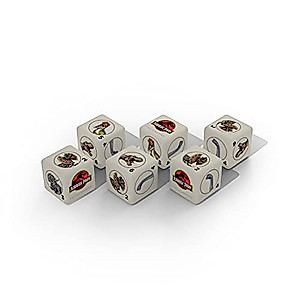 Jurassic Park Dice Set | Collectible d6 Dice Featuring Dinosaurs & More - Jurassic Park Logo, Dilophosaurus, Triceratops, Brachiosaurus, Velociraptor, and T-Rex | Officially Licensed 6-Sided Dice