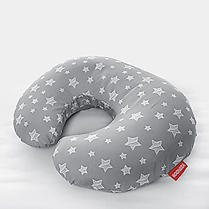 Pillow Cover for Infant Snug Fits Boppy Nursing Pillows, Breastfeeding Nursing Pillow Slipcovers Super Soft, for Breastfeeding Moms, Grey Star
