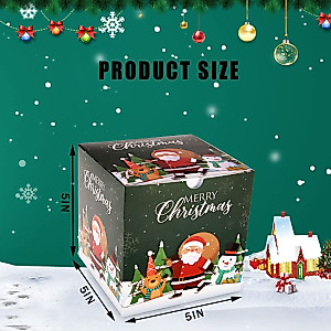 15 Pack Christmas Gift Boxes, Gift Boxes with Lids,Christmas Party Boxes with 3 Different Designs and Color,Christmas Boxes for Pastries, Candy, Holiday Bakery Treat and Party Favor 5 x 5 x 5 Inches