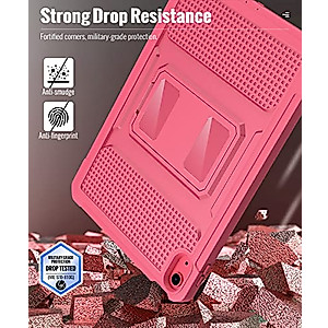MoKo Case for iPad 10th Generation 10.9 inch 2022, Shockproof Dual Layer Full Body Cover with Kickstand for Kids and Built-in Screen Protector for iPad 10th Gen 2022, Support Touch ID, Watermelon Red