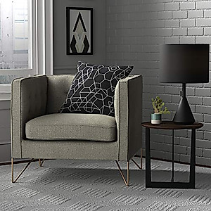 Amazon Brand – Rivet Modern Pull Chain Switch for Each Socket Table Lamp with Bulb, 22.8"H, Matte Black - 67094