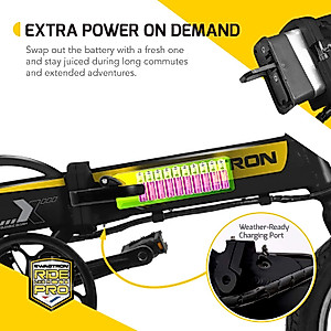 Swagtron Swagcycle EB-5 PLUS Folding Electric Bike with Pedals and Removable Battery, Blue, 14" Wheels