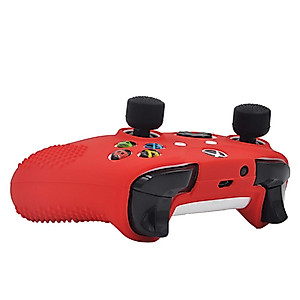 SKINOWN Grip Silicone Case Anti-Slip Protective Grip Cover for Xbox One S & One X Controller with 8 Thumb Grips