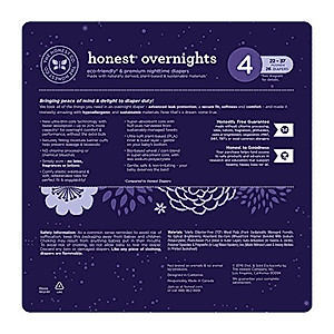 Honest Overnight Baby Diapers, Sleepy Sheep, Size 4, 104 Count