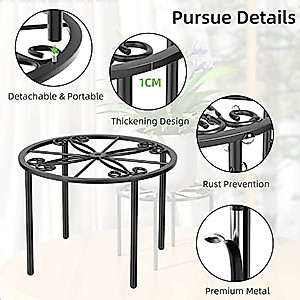 bussdis 1 PCS Plant Stand, Heavy Duty Metal Stand Decorates Plants, Flower Pot Stand against rusting，Round Plant Rack for Room Indoor and Outdoor Courtyard,Gardens.