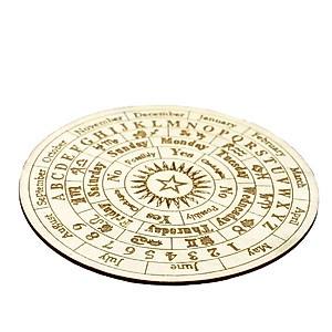 LIZHOUMIL Wooden Pendulum Board Dowsing Divination,Round Metaphysical Message Board Wooden Carven Decorative Board Witchcraft Wiccan Altar Supplies Kit Beginner Witchcraft Supply 10 Inch Large