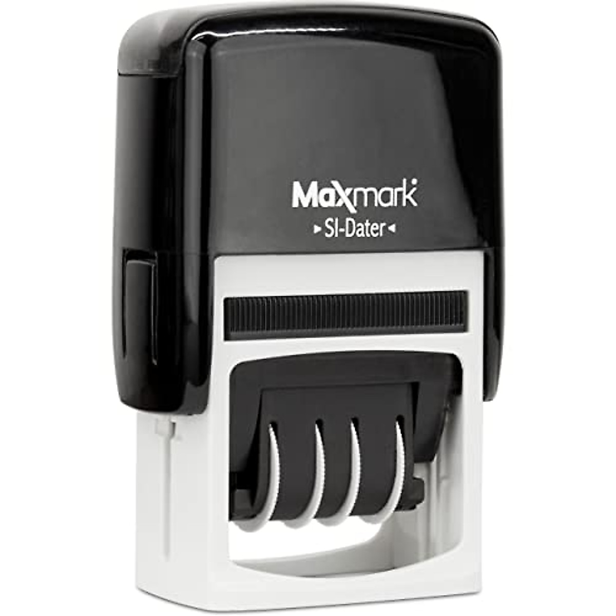 MaxMark Office Date Stamp with Approved Self Inking Date Stamp - Blue/RED Ink