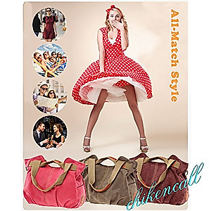 Chikencall® Women Bags Casual Vintage Hobo Canvas Mulit-Pocket Daily Purse Top Handle Shoulder Tote Shopper Christmas Handbags Grey