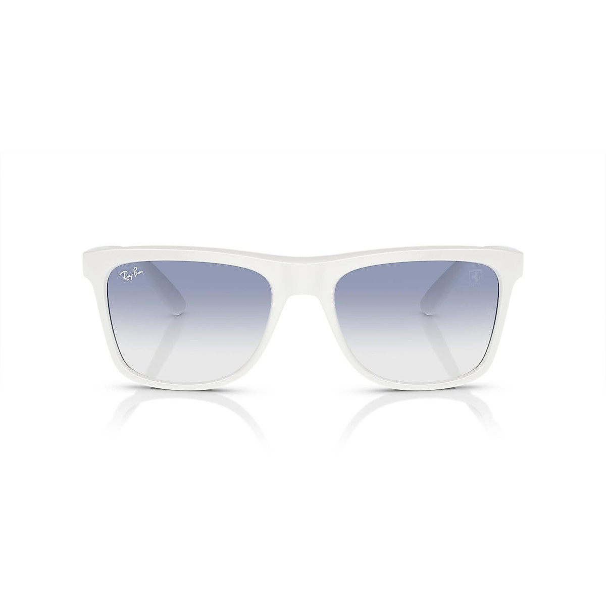 Ray-Ban RB4413M Square Sunglasses, White/Clear Gradient Light Blue, 57 mm