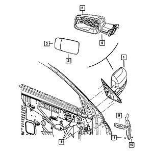 Outside Rear-View Mirror, Left