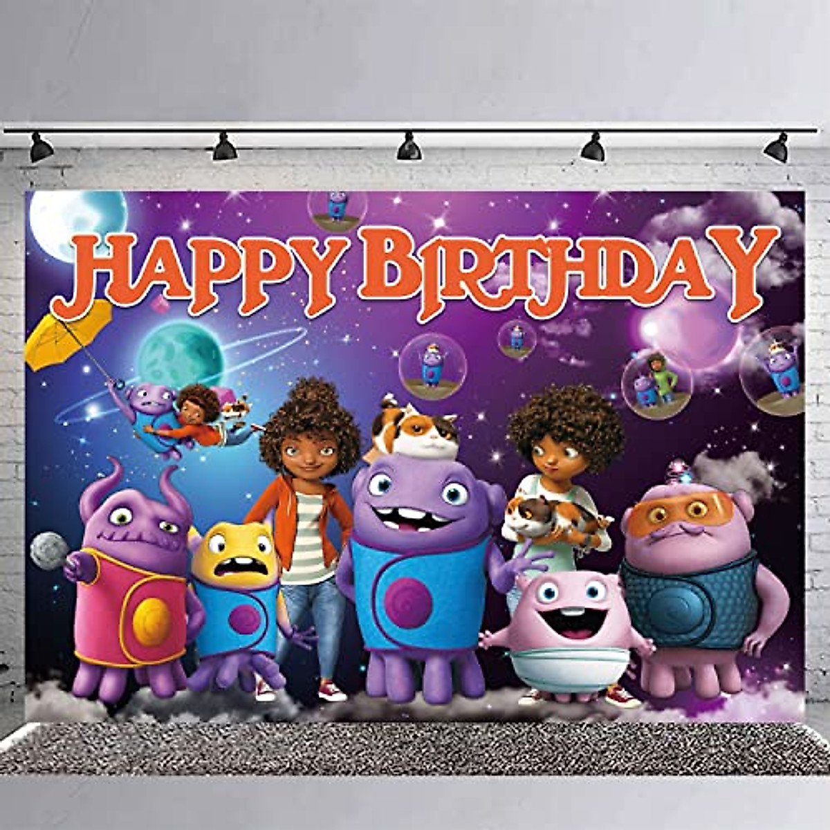 Home Movie Backdrop Birthday Banner for Home Movie Birthday Party Supplies Cartoon Adventure Home Photograph Background Photo Booth 5x3ft