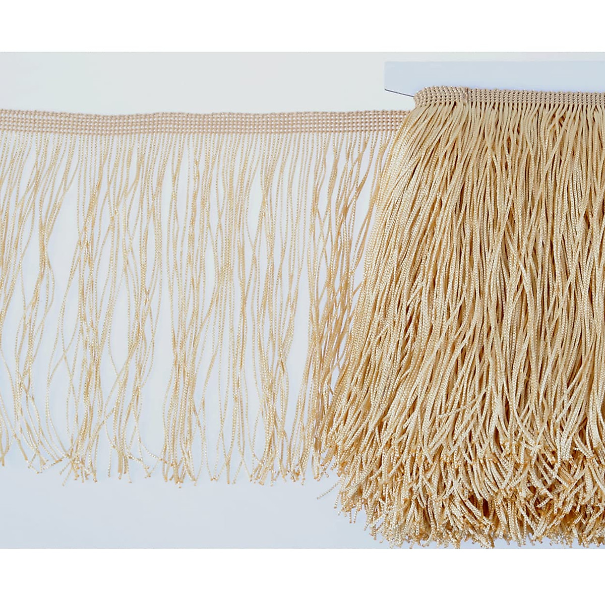 Heartwish268 Fringe Trim Lace Polyerter Fibre Tassel 6inch Wide 10 Yards Long for Clothes Accessories Latin Wedding Dress DIY Lamp Shade Decoration Black Gold