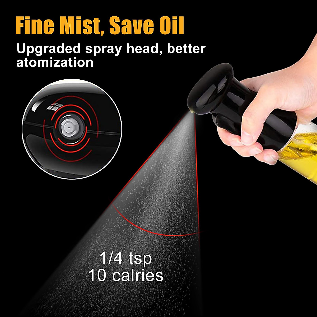 Afemoly Oil Sprayer for Cooking - 210ml Olive Oil Dispenser Bottle Spray Mister - Food Grade Portable Reusable Oil Vinegar Spritzer Sprayer Bottles for Air Fryer, Kitchen, Salad, Baking, BBQ, Frying