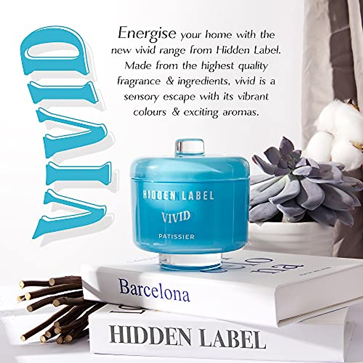 Hidden Label Scented Candles, Soy Candles for Home Patissier 2 Wicks 8.1oz Vivid Collection, Candle Set Gifts for Women Birthday Valentines Day Mothers Day Christmas