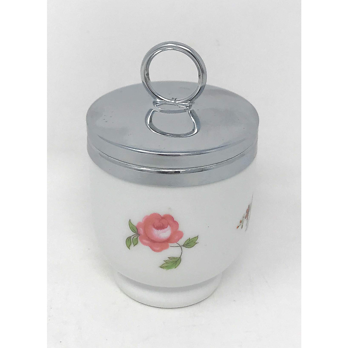 Royal Worcester Porcelain Bournemouth Pink Rose Single Egg Coddler Made In England
