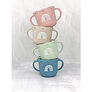 Hippypotamus Snack Cups for Toddlers - Spill Proof - 100% Food-Grade Silicone Snack Containers for Baby - Set of 2 (Blush/Nude)