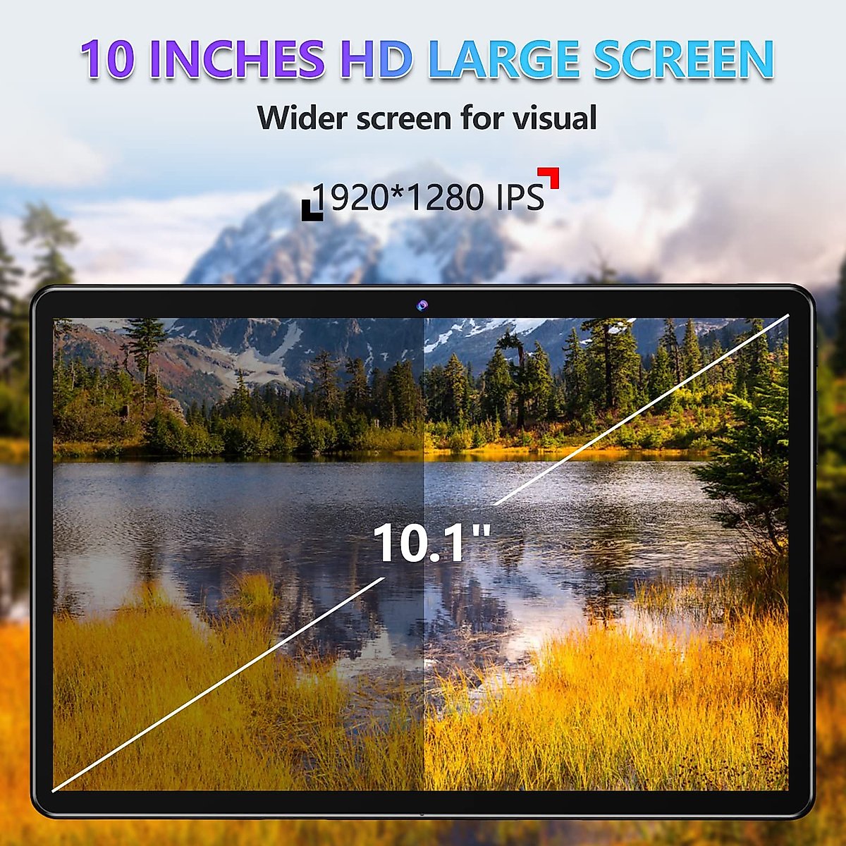 𝟮𝟬𝟮𝟒 𝗟𝐚𝐭𝐞𝐬𝐭 Tablet 10.1" Octa-Core Android 11 Tablet, 64GB Storage Tablet with Keyboard, Stylus Pen, Dual 13MP+5MP Camera, WiFi, Bluetooth, GPS, 512GB Expand Support, IPS Full HD Display