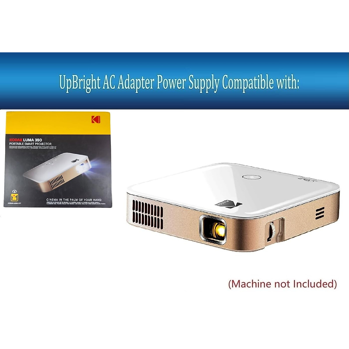 UpBright 15V AC/DC Adapter Compatible with Kodak Luma 350 LUMA350 RODPJS350 RODPJS350WH RODPJS 350 WH Portable Smart LED DLP Projector FJ-SW1501500N 15VDC 1.5A 15.0V 1500mA Power Supply Cord Charger