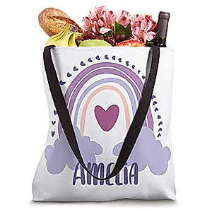 Amelia Personalized Custom Name Rainbow Cute Colorful Tote Bag