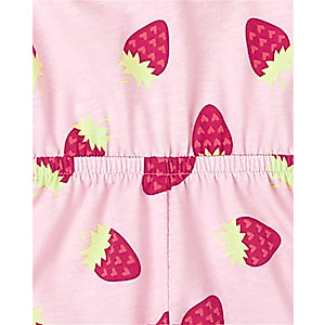 The Children's Place Baby and Toddler Girls Strawberry Ruffle Romper, Pink, 5T