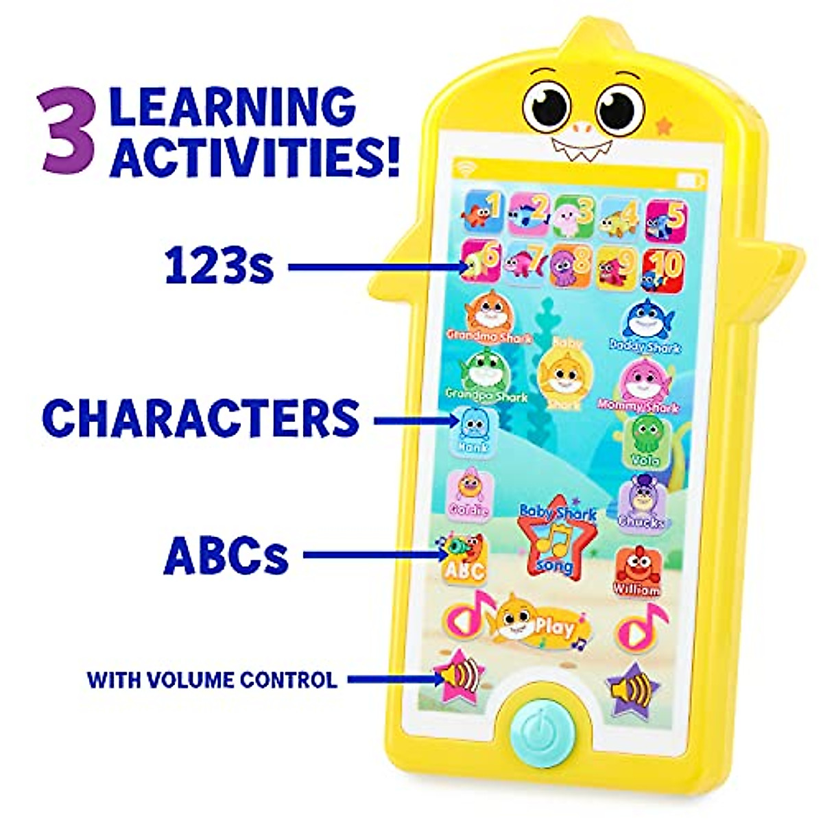 WowWee Baby Shark's Big Show! Mini Tablet for Kids – 123 and ABC Learning Toys for Toddlers – Kids Tablets (Handheld)