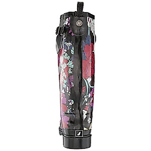 Sakroots Women's Rhythm Rain Boot, Black Flower Power, 8