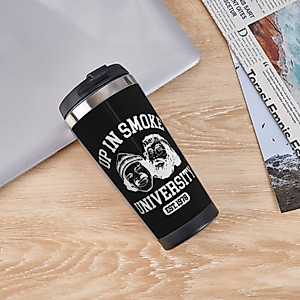 Cheech and Chong University 13 oz Stainless Steel Coffee Cup Suitable for Home, Office, Travel, Party